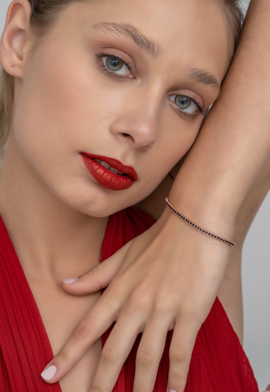 Black Baguette Stone Tennis Bracelet - By Eda Dogan