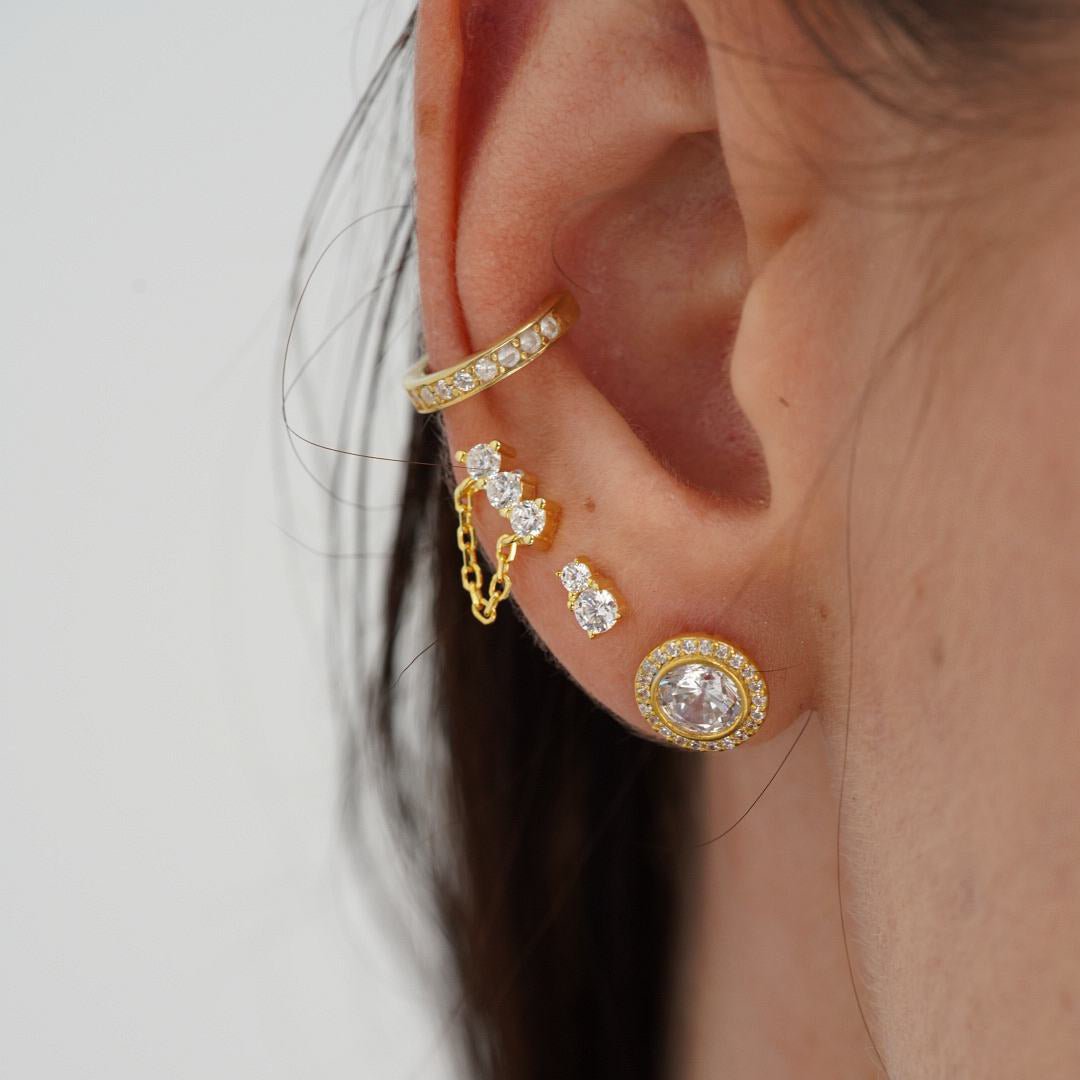 THE DOUBLED STONE PIERCING SET - By Eda Dogan